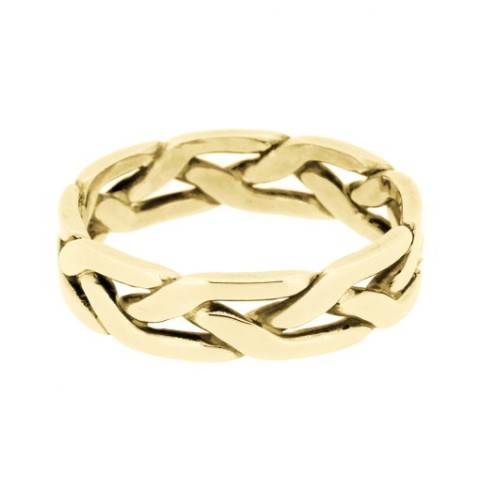 18ct Welsh Gold Narrow Plait Ring | Kelvin Jenkins Jewellers