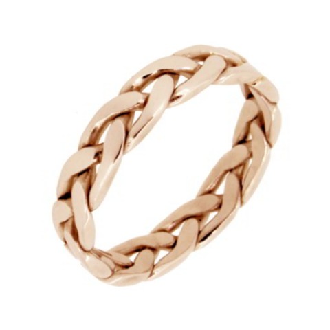 9ct Welsh Gold, Rose Gold Narrow Plait Ring | Kelvin Jenkins Jewellers